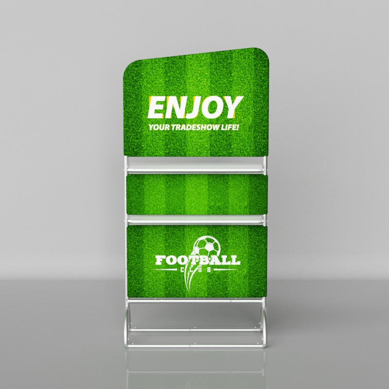 Slope Fabric Banner Stand with Shelf | Portable Display with Shelves ...