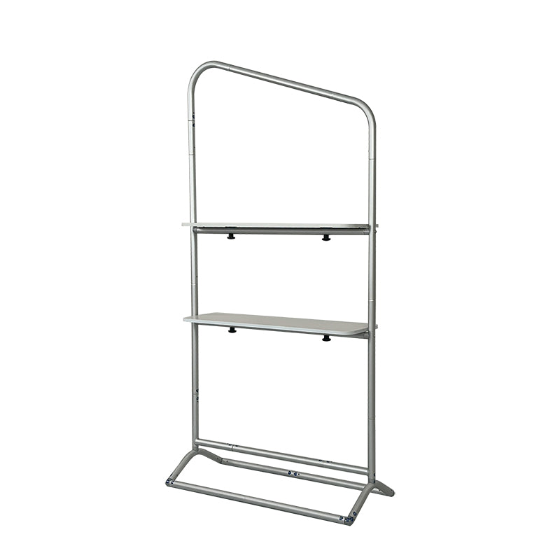 Slope Fabric Banner Stand with Shelf | Portable Display with Shelves ...